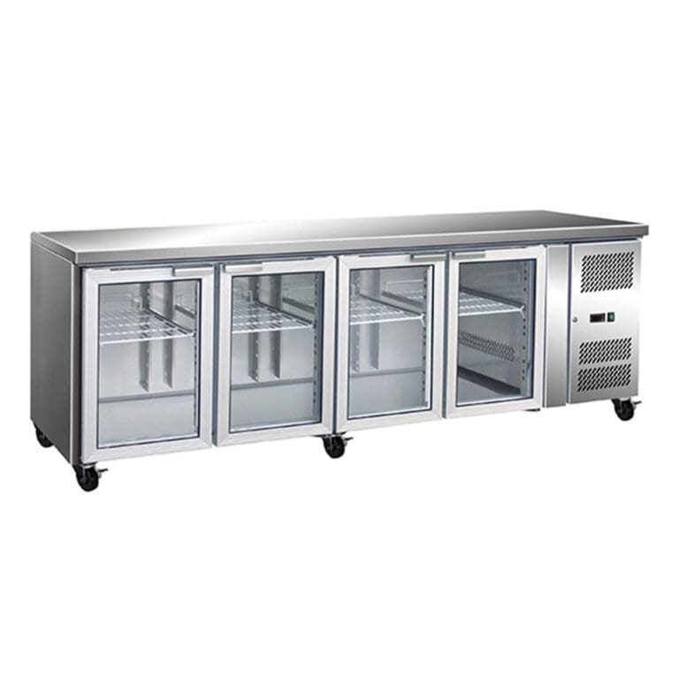 4 Glass Door Gastronorm Bench Fridge | Commercial Kitchen Company