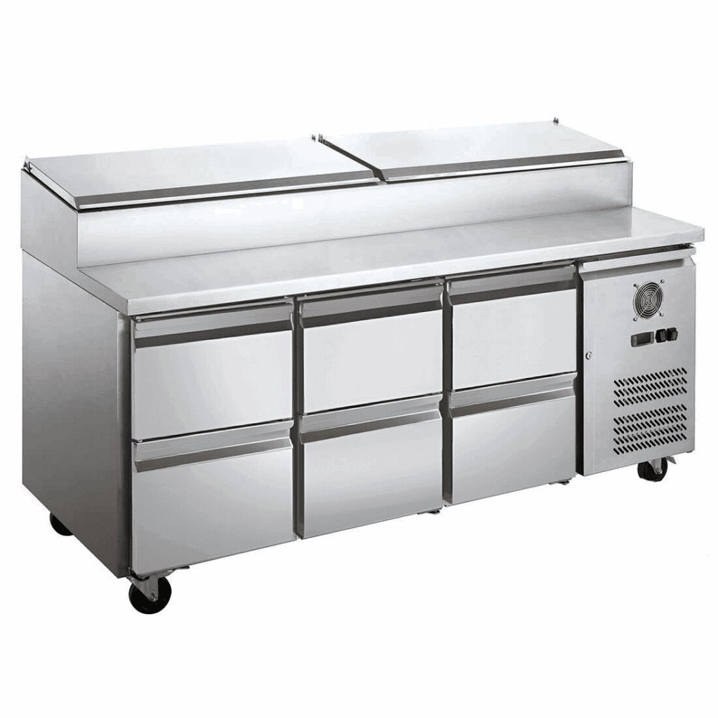 FED-X Six Drawer Salad Prep Fridge - XSS7C18S3V-6D | Commercial Kitchen ...